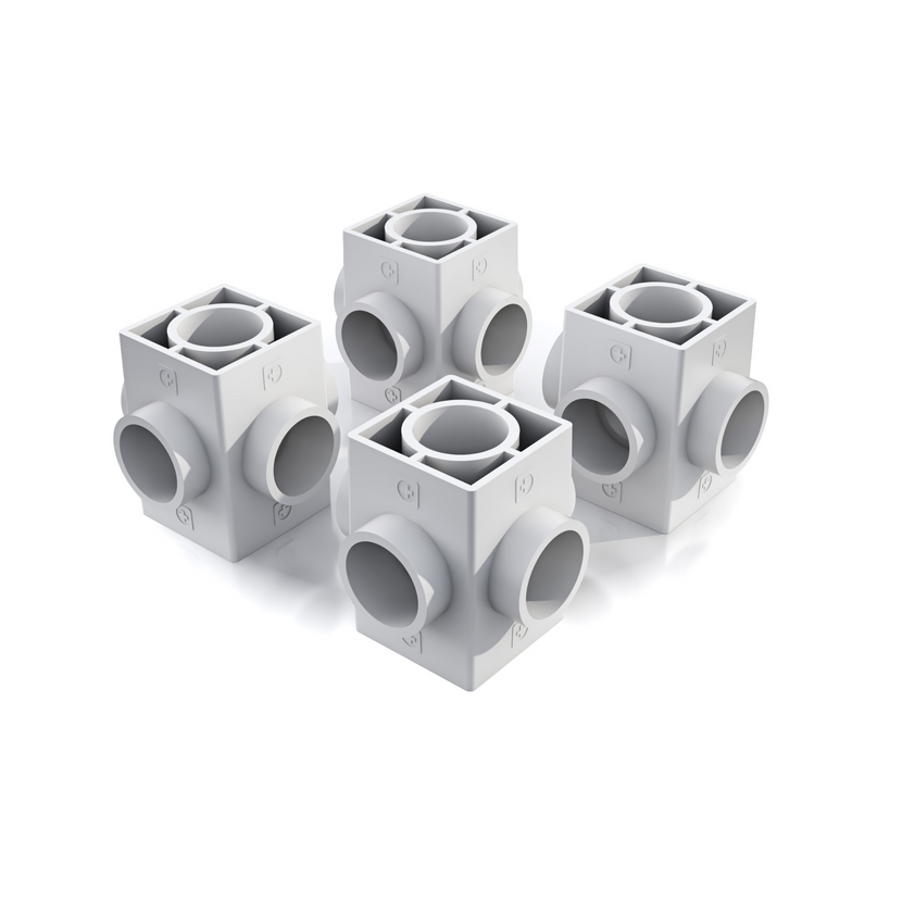 1" 6 Way PVC Slip Fitting (4 Pack) | The Bucket Company